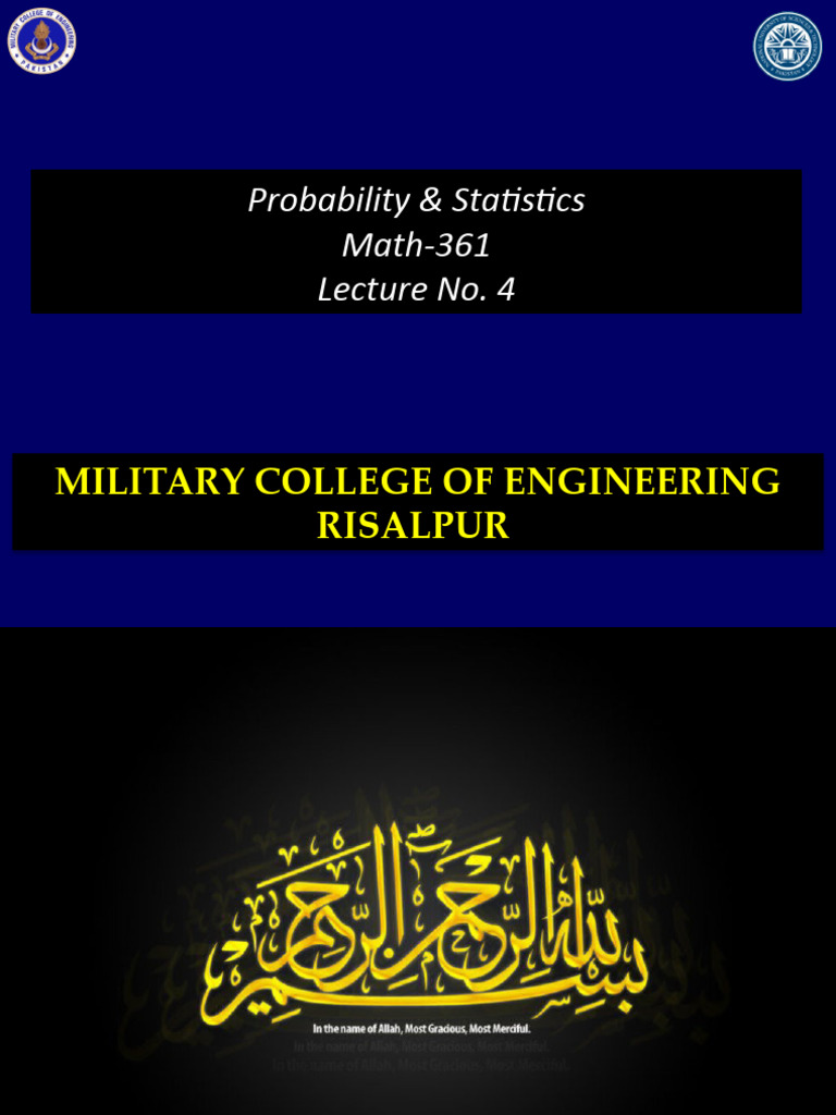 PROB AND STATS X Lecture 4 | PDF | Mean | Average