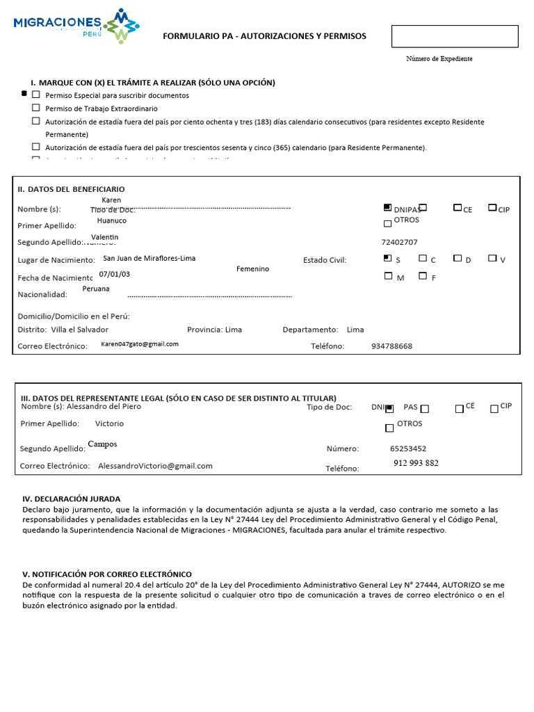 Formulario de Autorizaciones y Permisos PDF | PDF | Documento de identidad | Gobierno