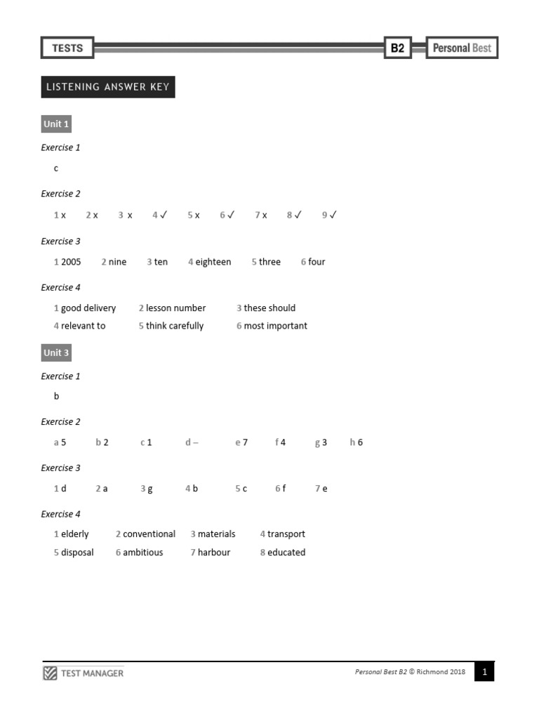 BR PB B2 RTM BR PB RTM B2 Listening BR PB RTM B2 Listening AnswerKey | PDF | Chess