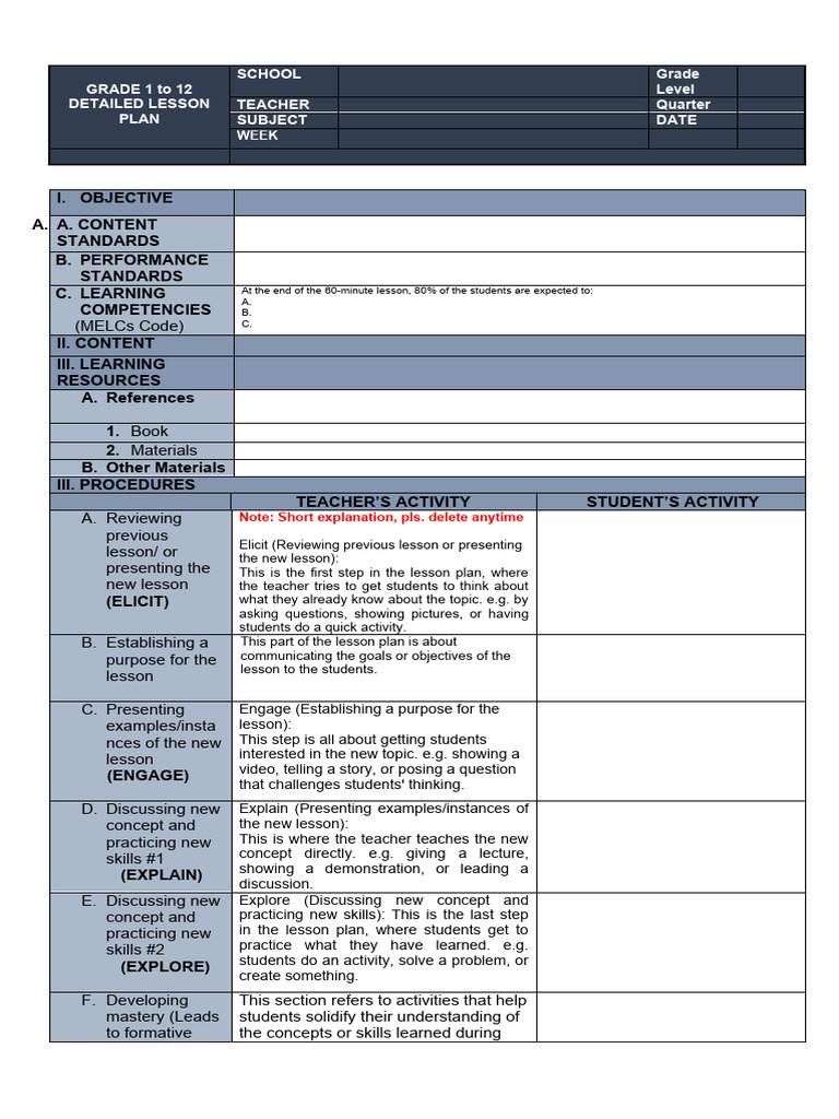 7Es-Lesson-Plan-ENGLISH | PDF | Educational Assessment | Lesson Plan