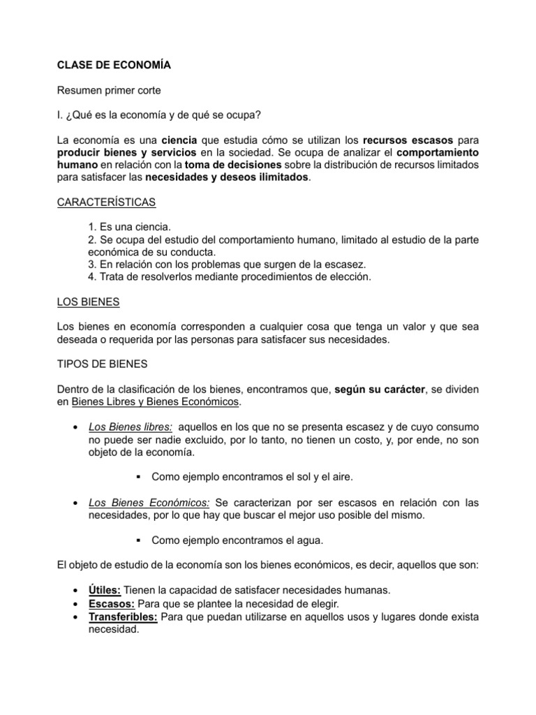Que es la economía | PDF | Bienes | Ciencias económicas