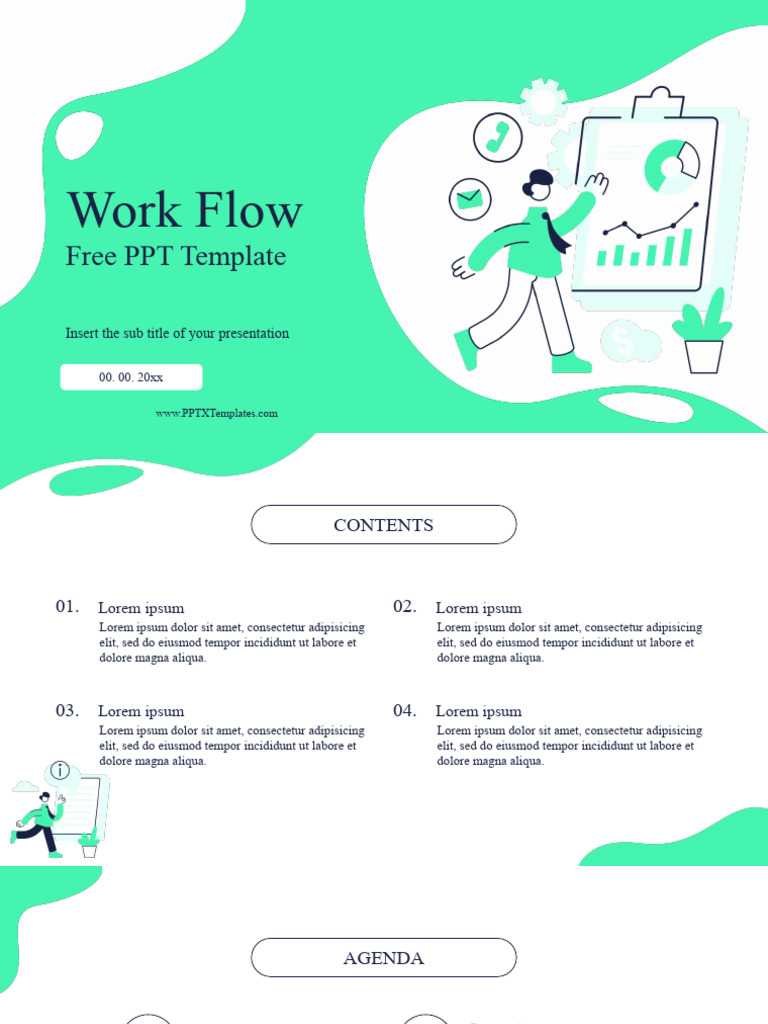Work Flow Presentation PowerPoint Template | PDF
