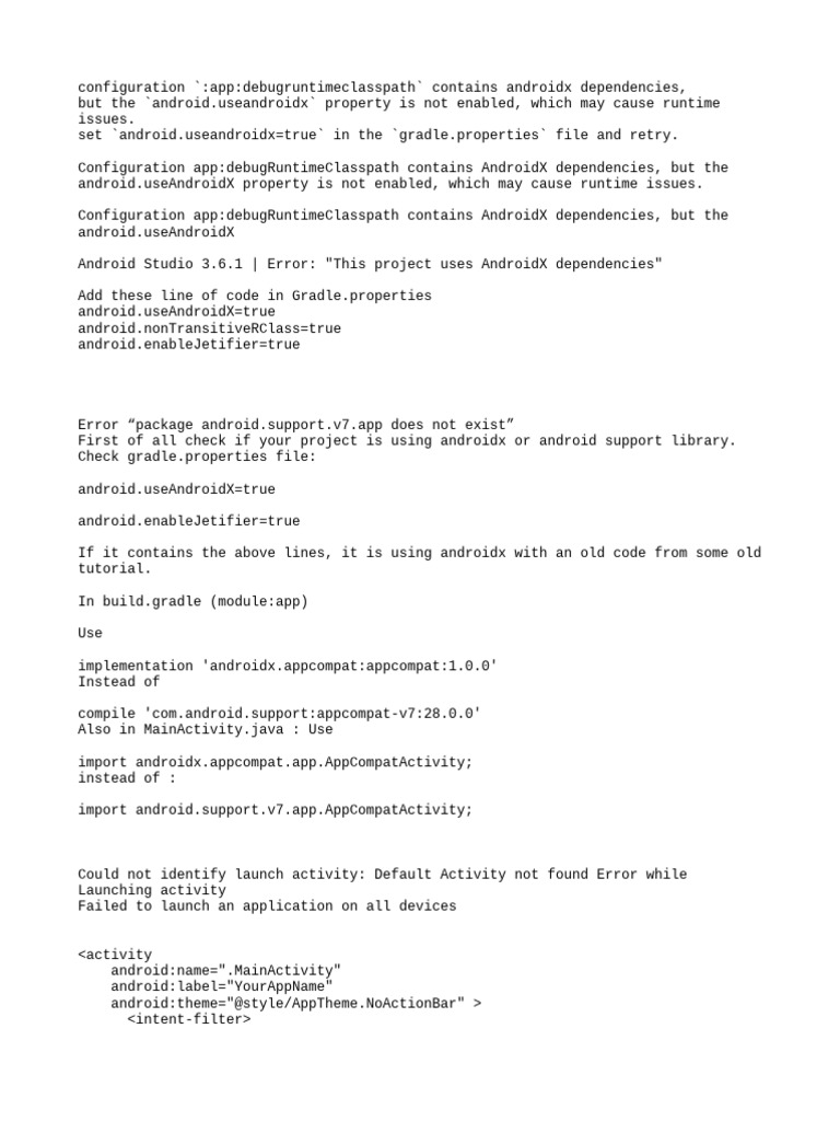 Android Studio BUGS and Solutions | PDF | Business | Computers