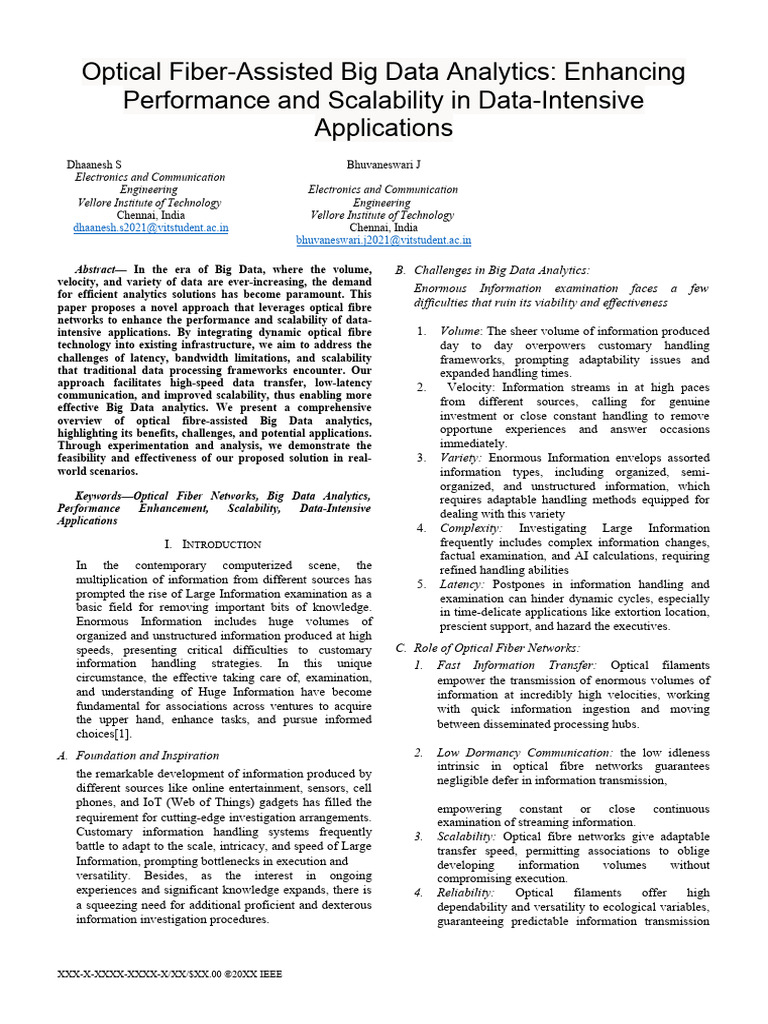 Optical Big Data Analytics | PDF | Fiber Optic Communication | Big Data