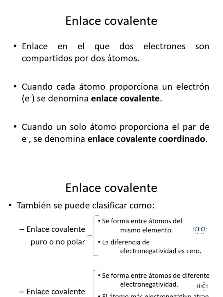 Enlace Covalente | PDF | Enlace covalente | Enlace químico