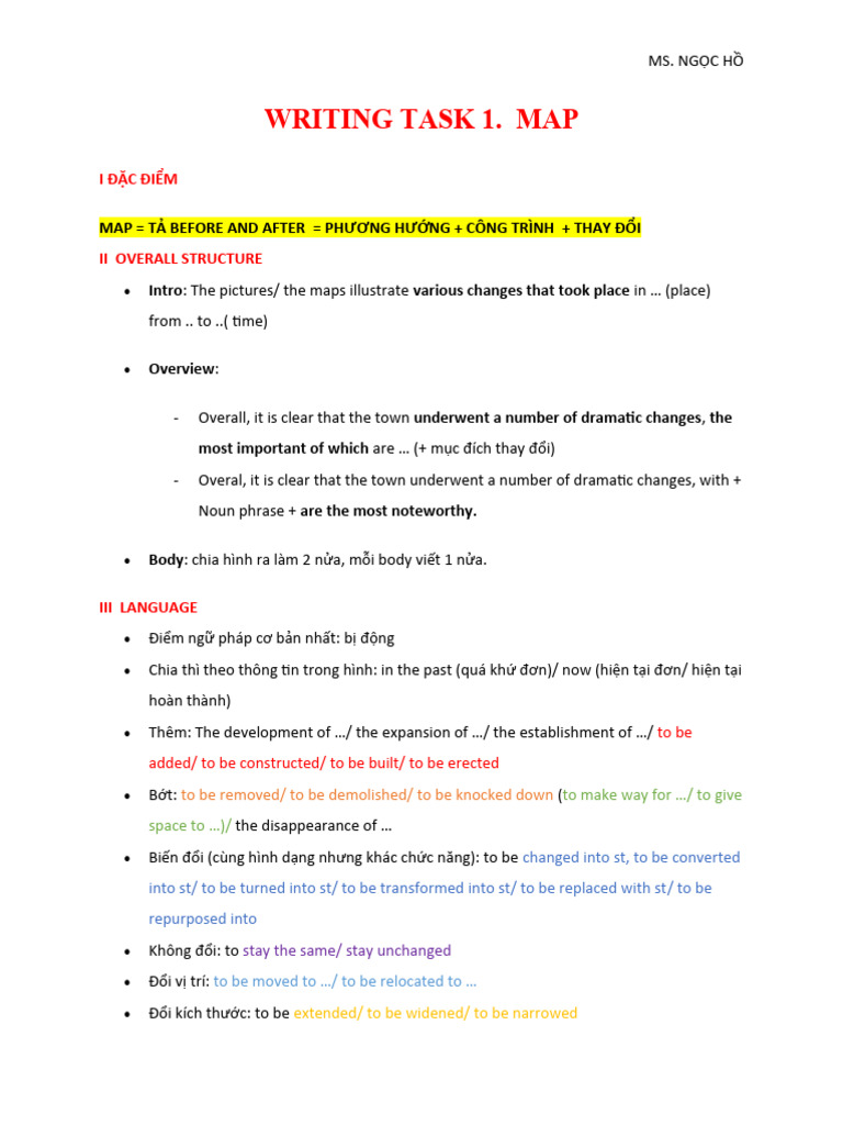 Writing Task 1. Map: I Đặc Điểm | PDF | Syntax | Linguistics