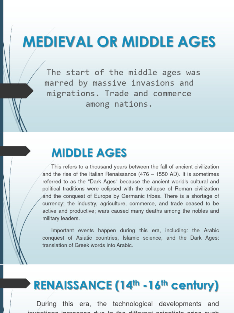 Overview of the Middle Ages and Renaissance | PDF | Science | History ...