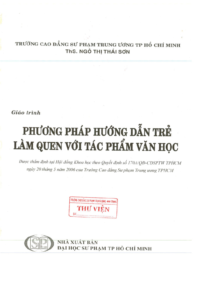Giao Trinh Phuong Phap Huong Dan Tre Lam Quen Voi Tac Pham Van Hoc Phan 1 2512 | PDF