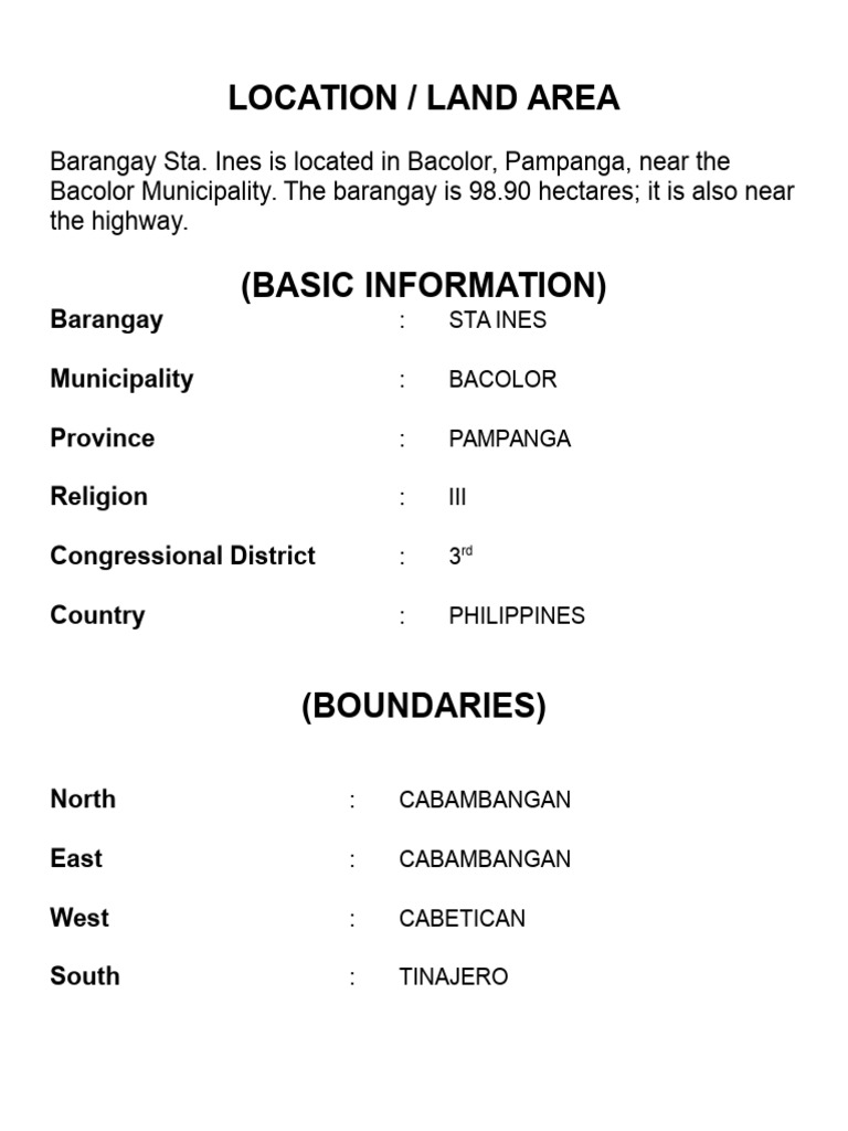 Barangay-Sta.-Ines | PDF | Philippines