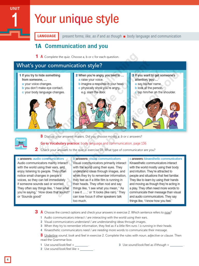 Personal Best B2 Communication Guide | PDF | Adjective | Noun