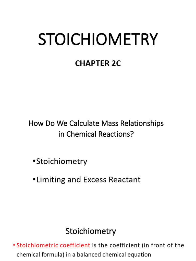 Chapter 2C (Stoichiometry) | Download Free PDF | Stoichiometry | Molecules