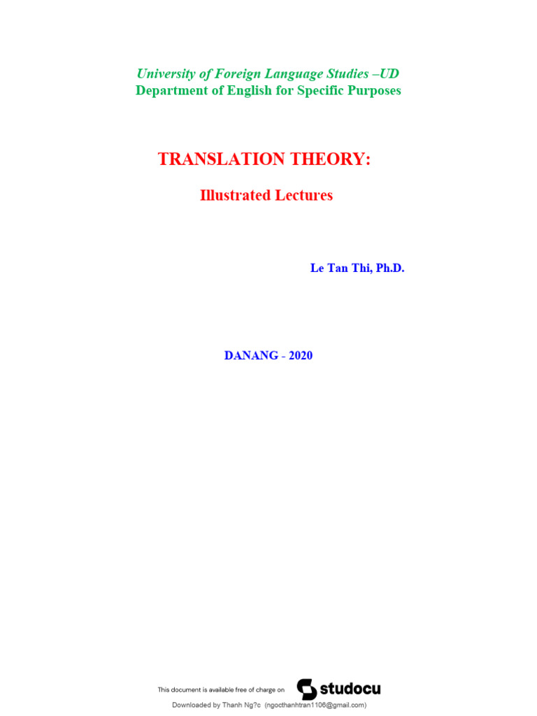 Li Thuyet Dich Le Tan Thi | PDF