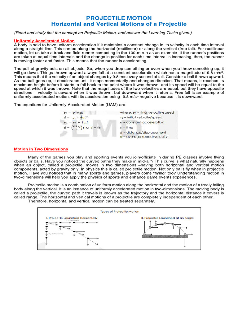 Q4 Activity-2 Projectile-Motion | PDF | Acceleration | Mechanics