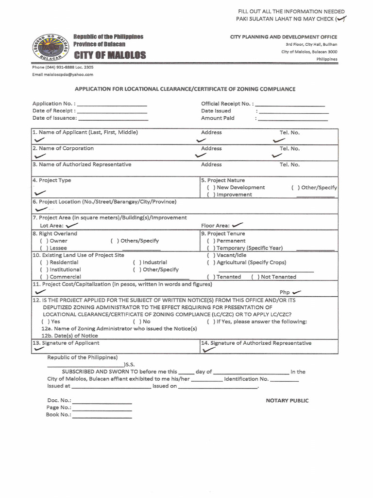 CPDO Locational Clearance Form and Requirements | PDF
