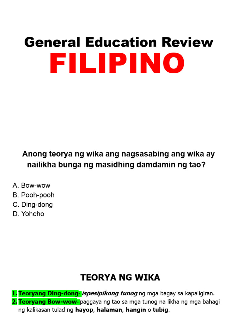 Gen Ed Review Fillipino | PDF