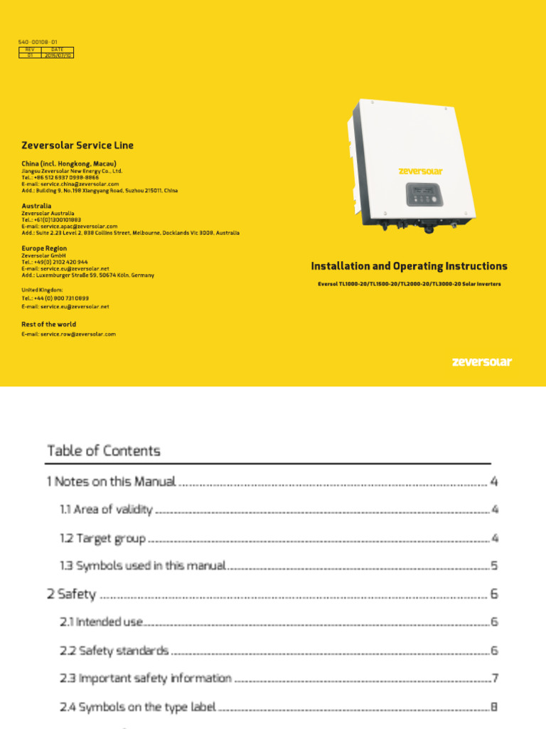 Zeversolar User Manual - Eversol - tl1000 3000 20 | PDF | Electrical Connector | Direct Current