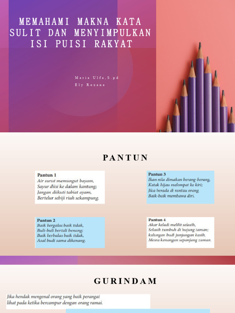 Memahami Isi Pantun dan Gurindam | PDF