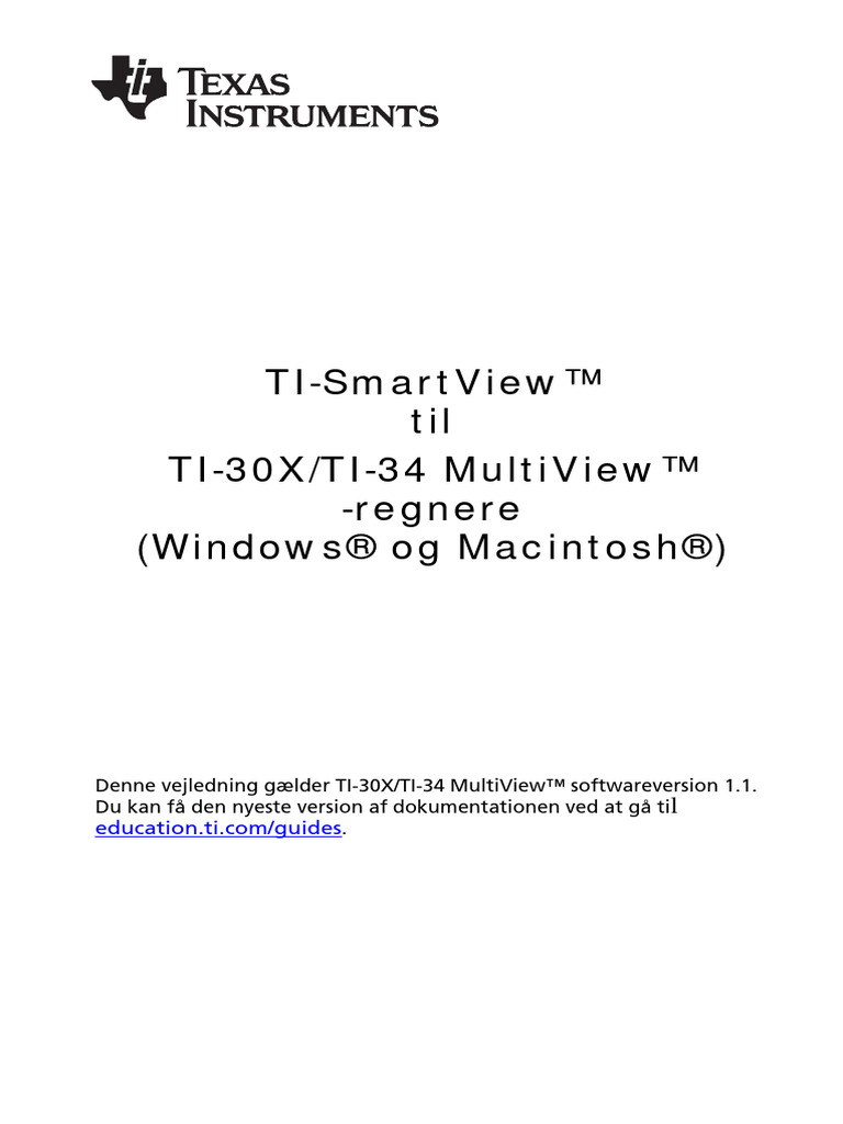 TI-SmartView TI-30X34MV Guide DA | PDF