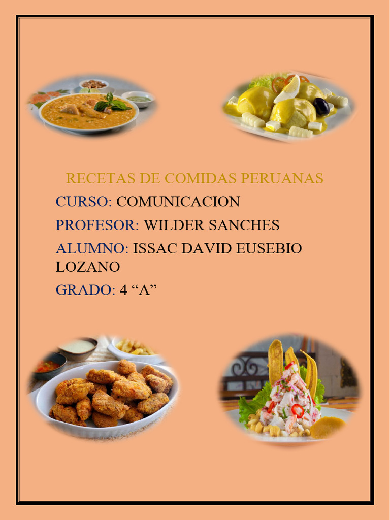 Caratula Recetas de Comidas Peruanas | PDF