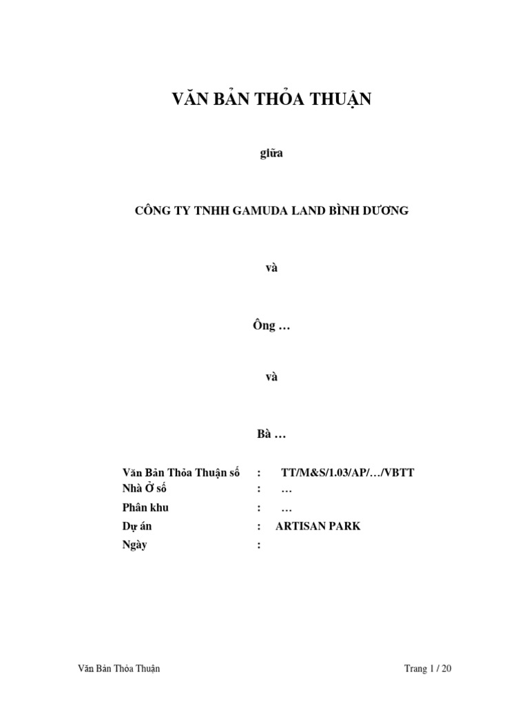 VBTT - Artisan Park - MSD - VN - Final | PDF
