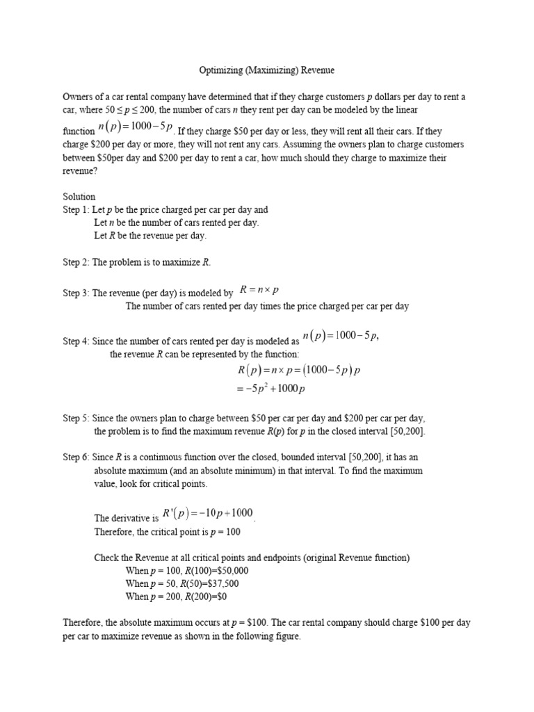 Optimizing Revenue | PDF | Demand | Marginal Cost