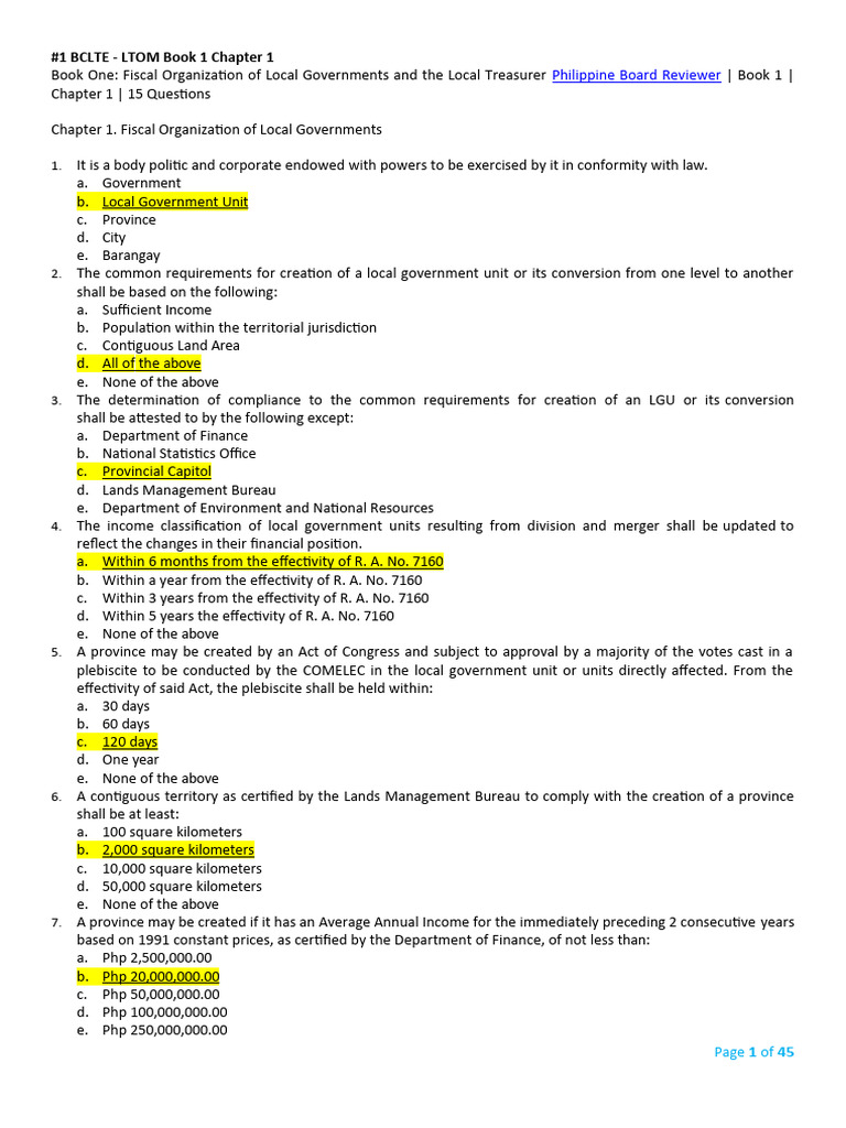 BCLTE Reviewer-1 | PDF | Appropriations Bill (United States) | Taxes