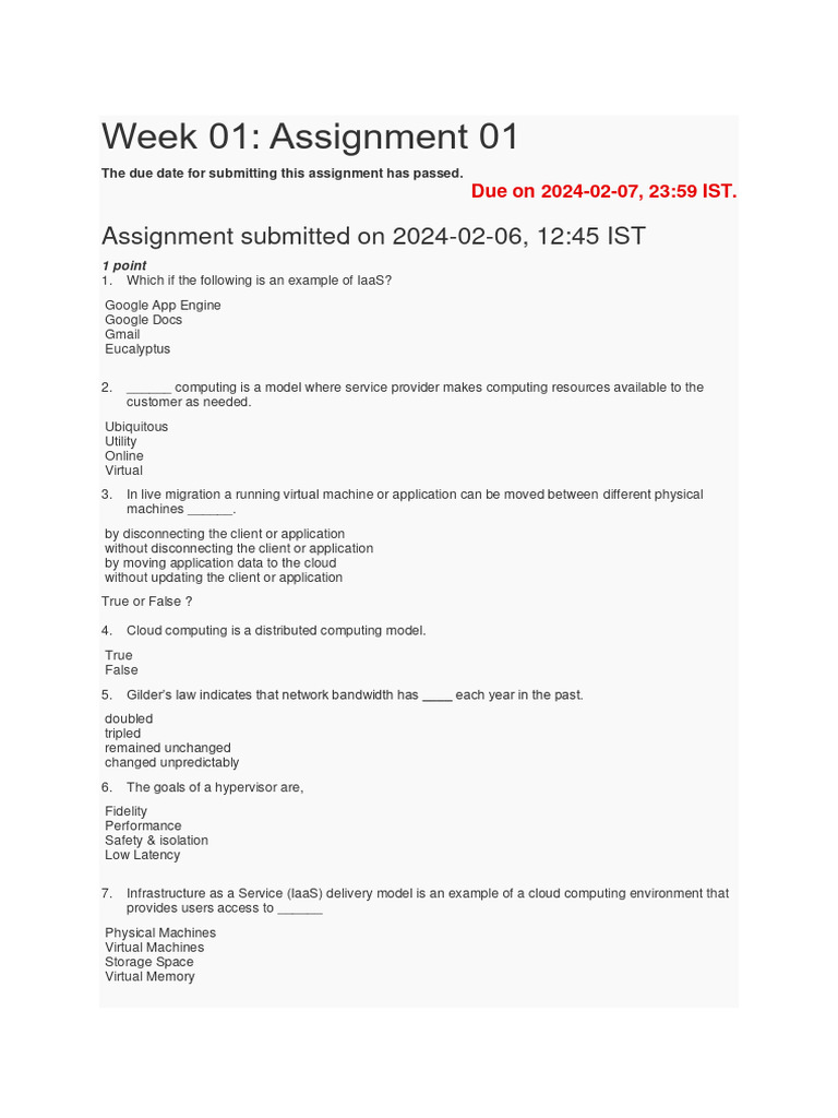 Week 01 | PDF | Cloud Computing | Peer To Peer
