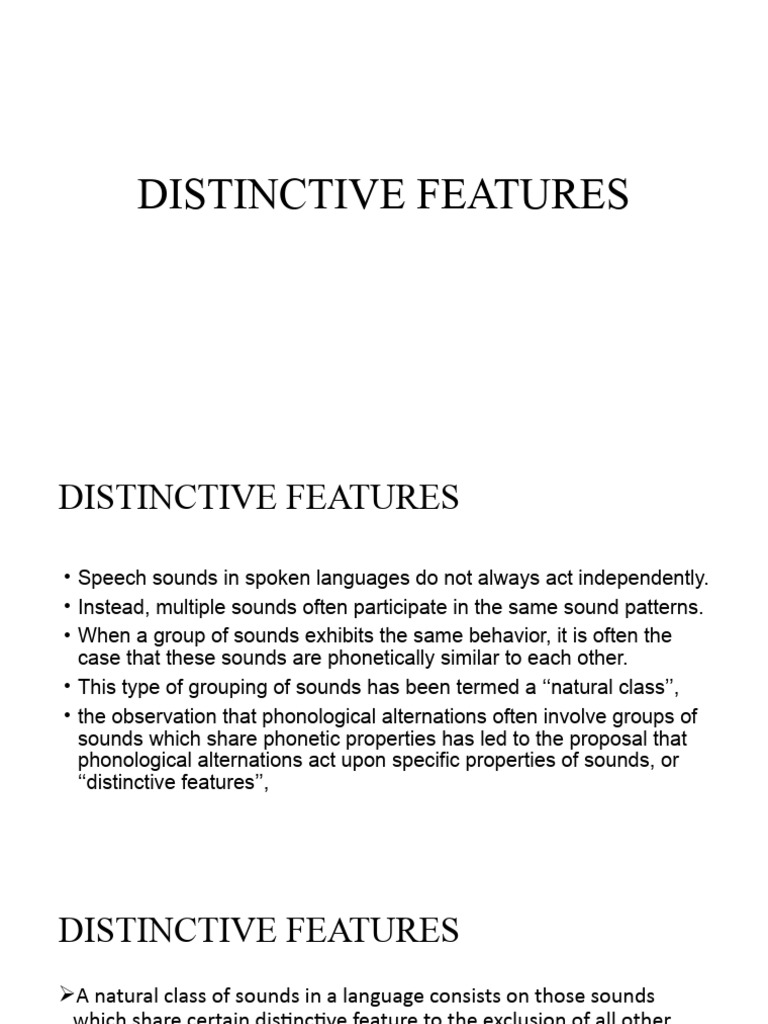 Phonological Distinctive Features | PDF | Phonology | Phonetics