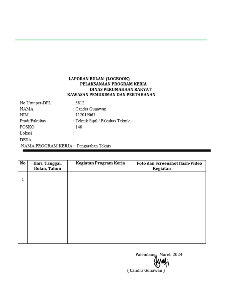 LAPORAN-HARIAN KKN58 - GC (Logbook) 1 | PDF