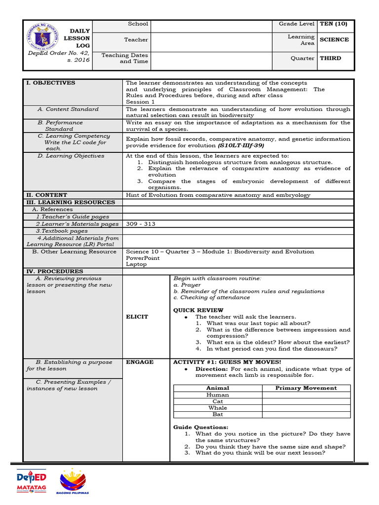 SDLP - Comparative Embryology | PDF | Learning | Homology (Biology)