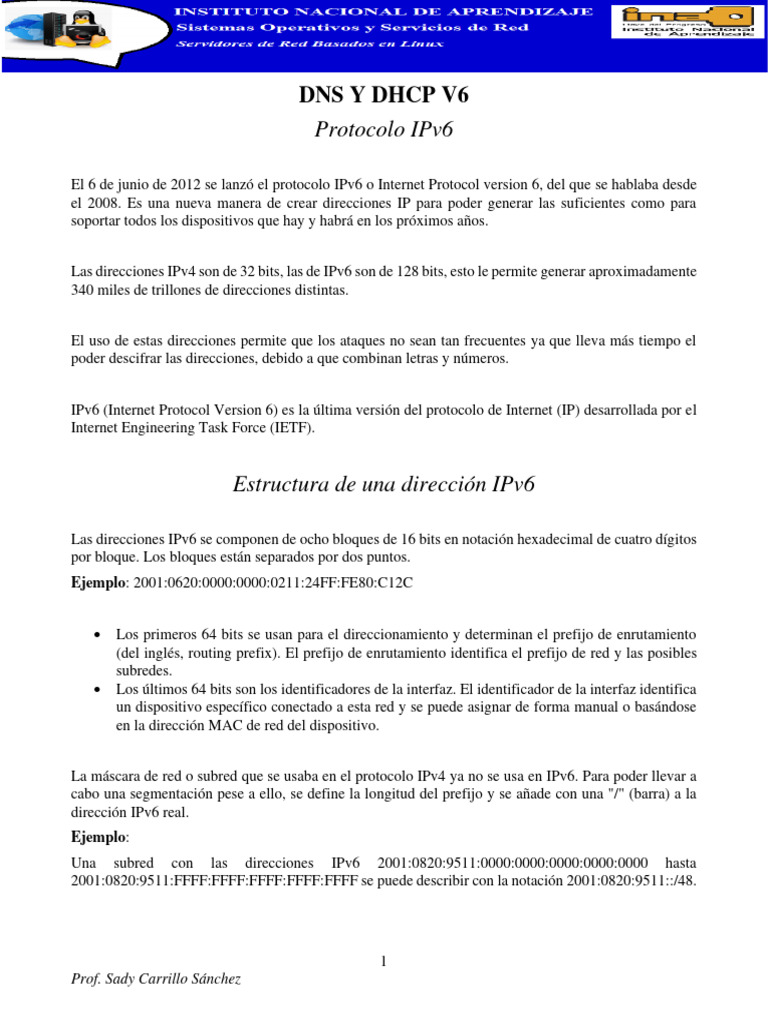 IP v6 Teoria | PDF | Yo Pv6 | Dirección IP