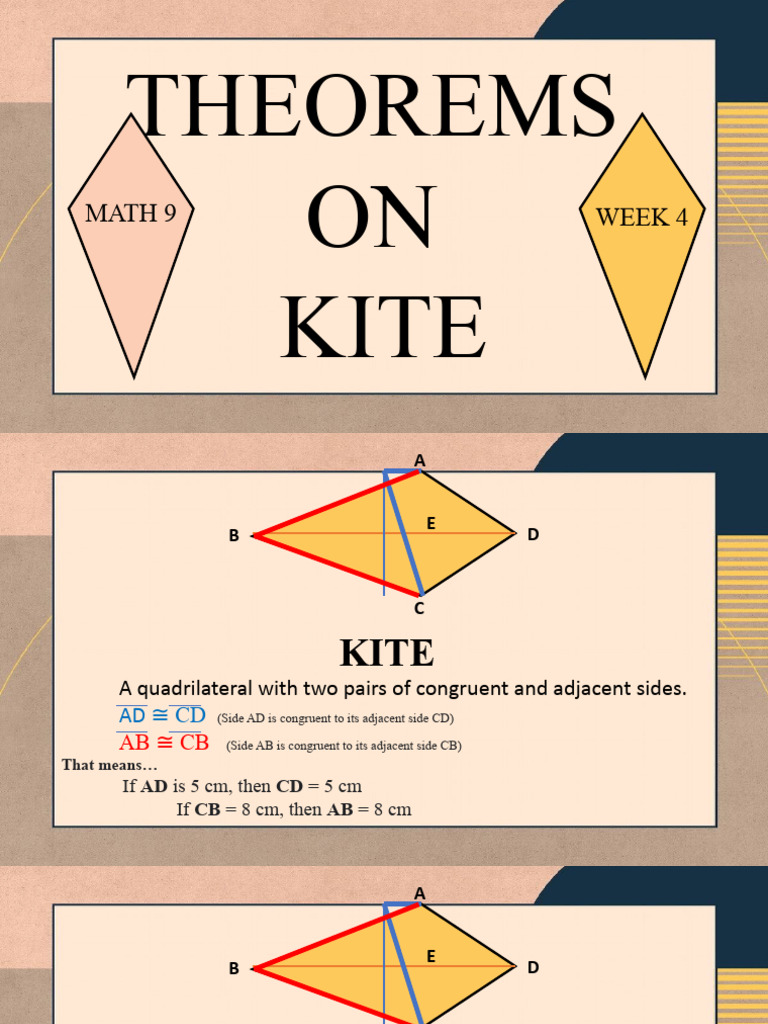 Kites: Theorems and Properties Explained | PDF | Geometric Shapes ...