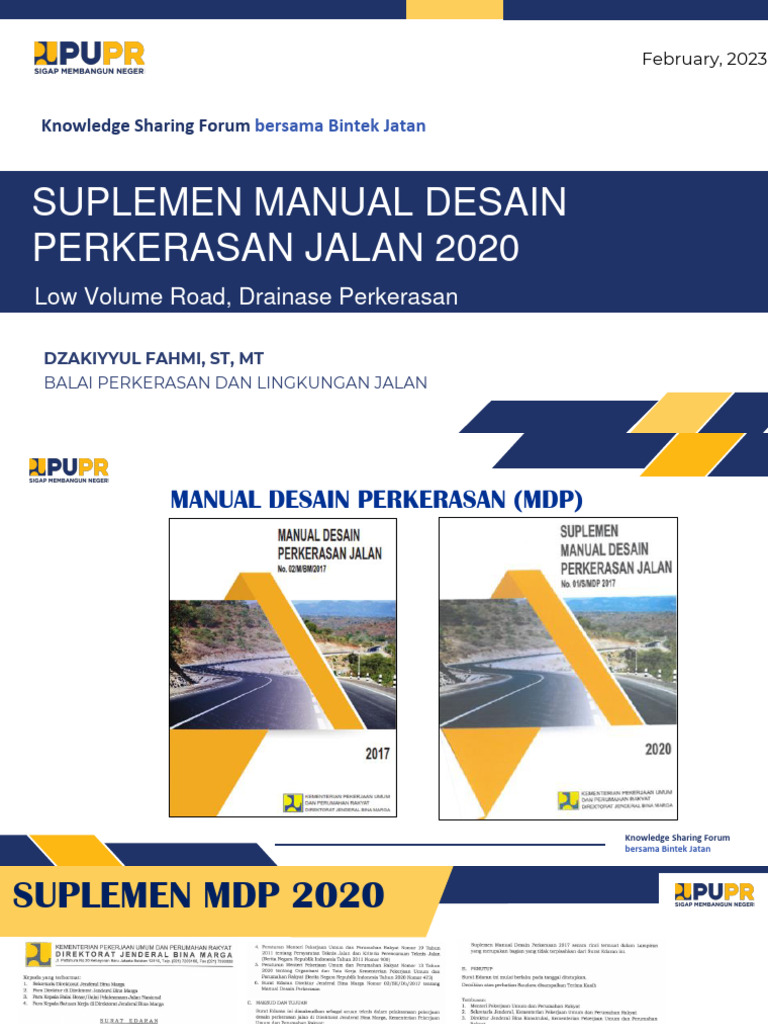 Suplemen MDP - Low Volume Road Dan Drainase Perkerasan | PDF