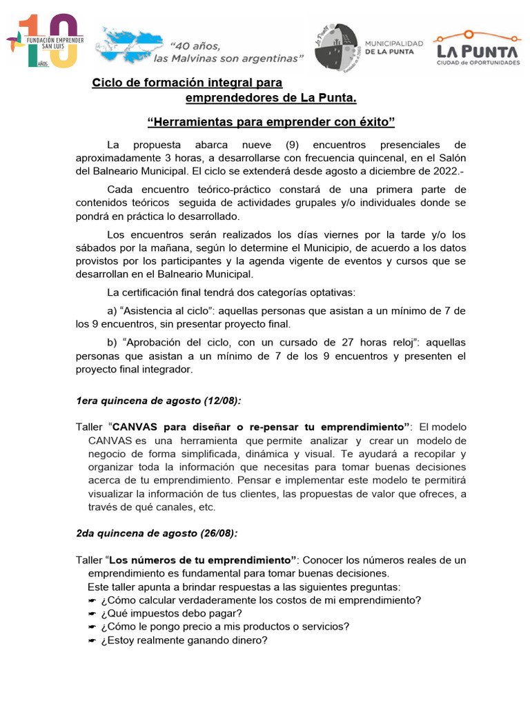 Programa Herramientas para Emprender Con Éxito - 2022 | PDF | Iniciativa empresarial | Marketing