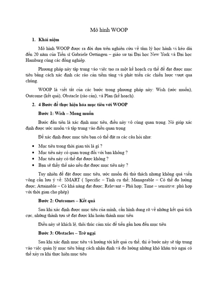 Mô hình WOOP | PDF