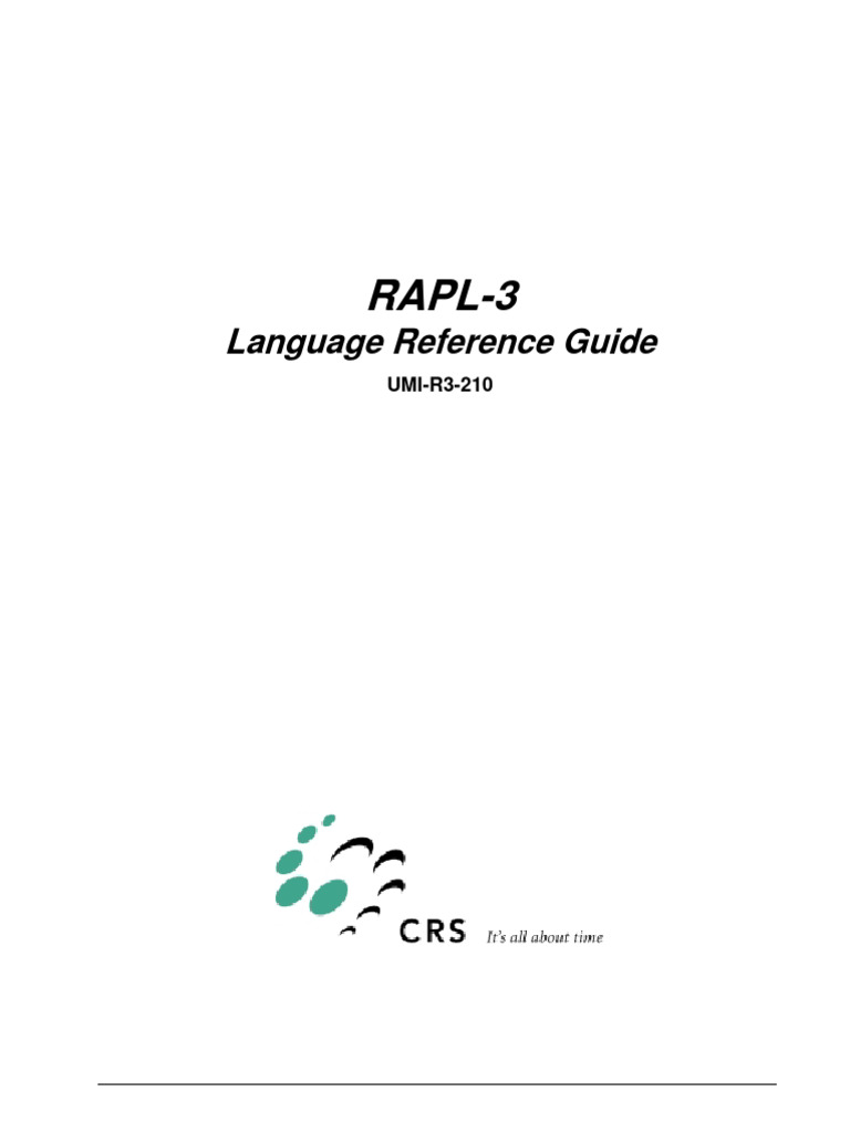 RAPL-3 Language Reference Guide | PDF | License | Pointer (Computer ...