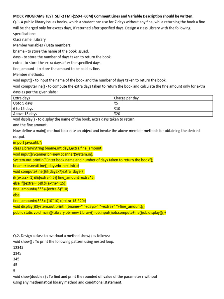 Program Questions Pdf String Computer Science Parameter Computer Programming 1170