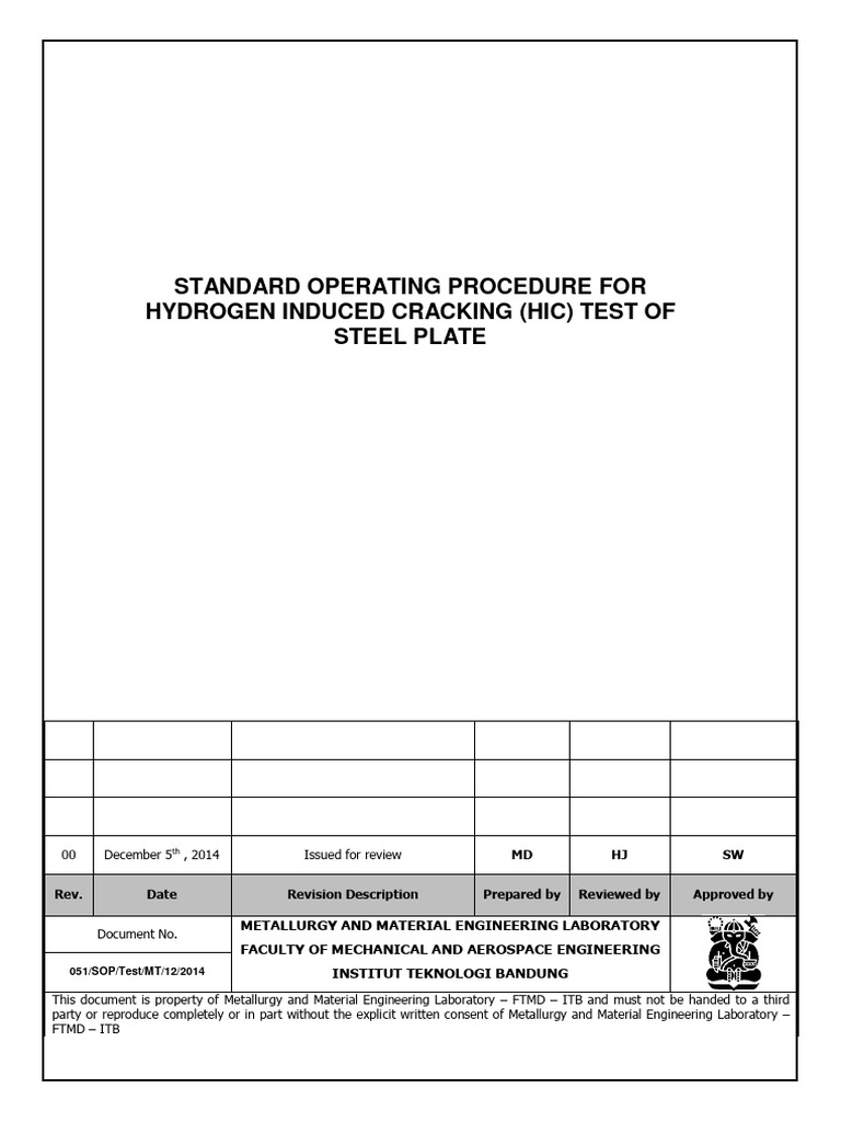 Procedure HIC Test For Steel Plate (Teknik Material ITB) | PDF | Ph ...