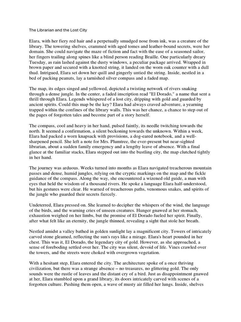 Elara's Quest for El Dorado's Knowledge | PDF | Poetry | Classics