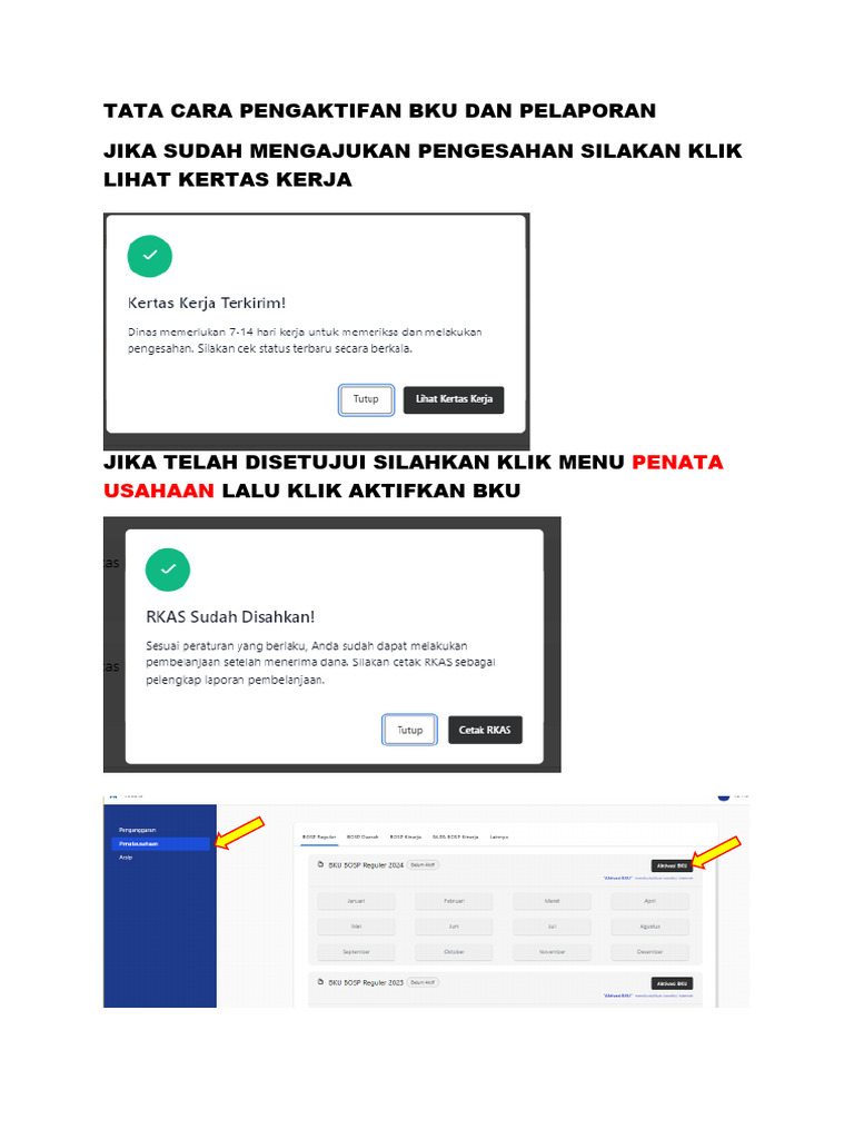 Tata Cara Pelaporan Bku | PDF