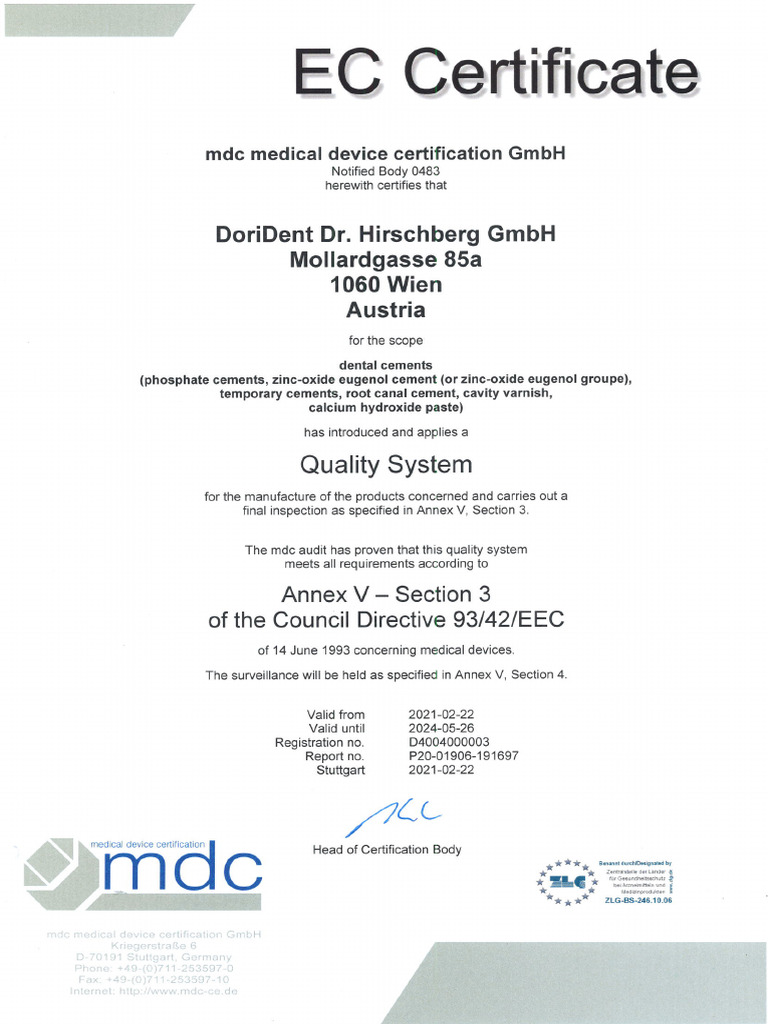 Certificate C e 3055 | PDF