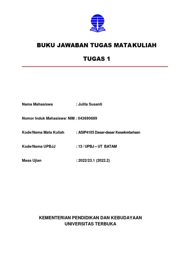 BJT ASIP410 Dasar-Dasar Kesekretarisan | PDF