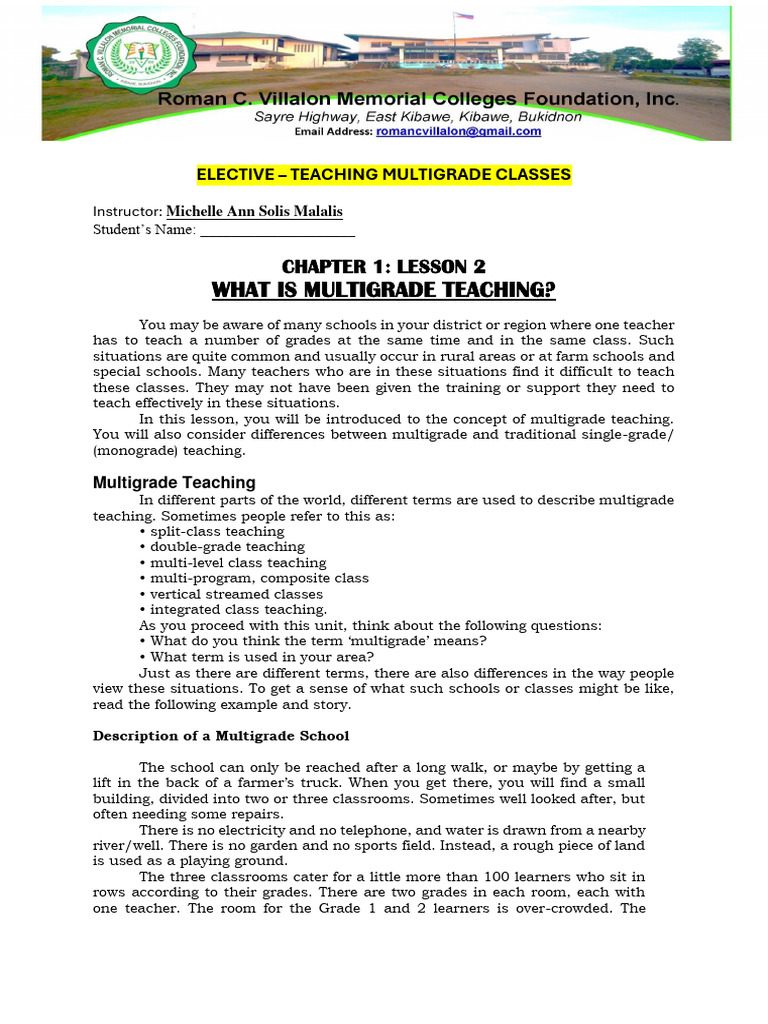 Elective Chapter1 Lesson2 | PDF | Teachers | Classroom