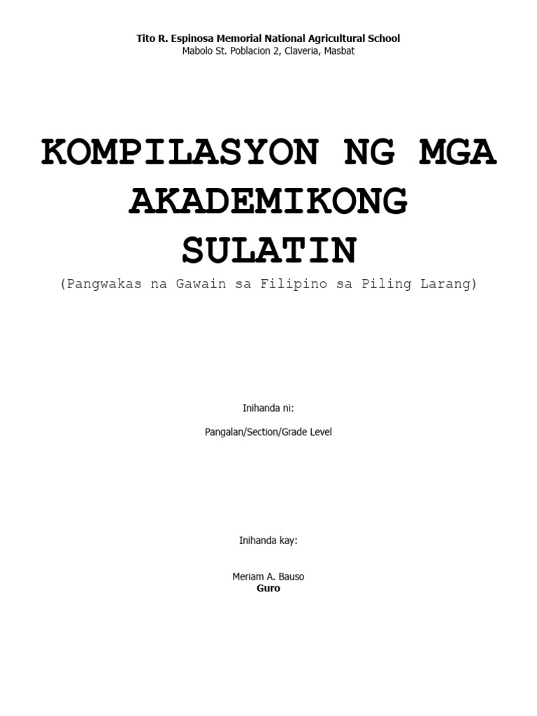 Final Outputsa FPL | PDF