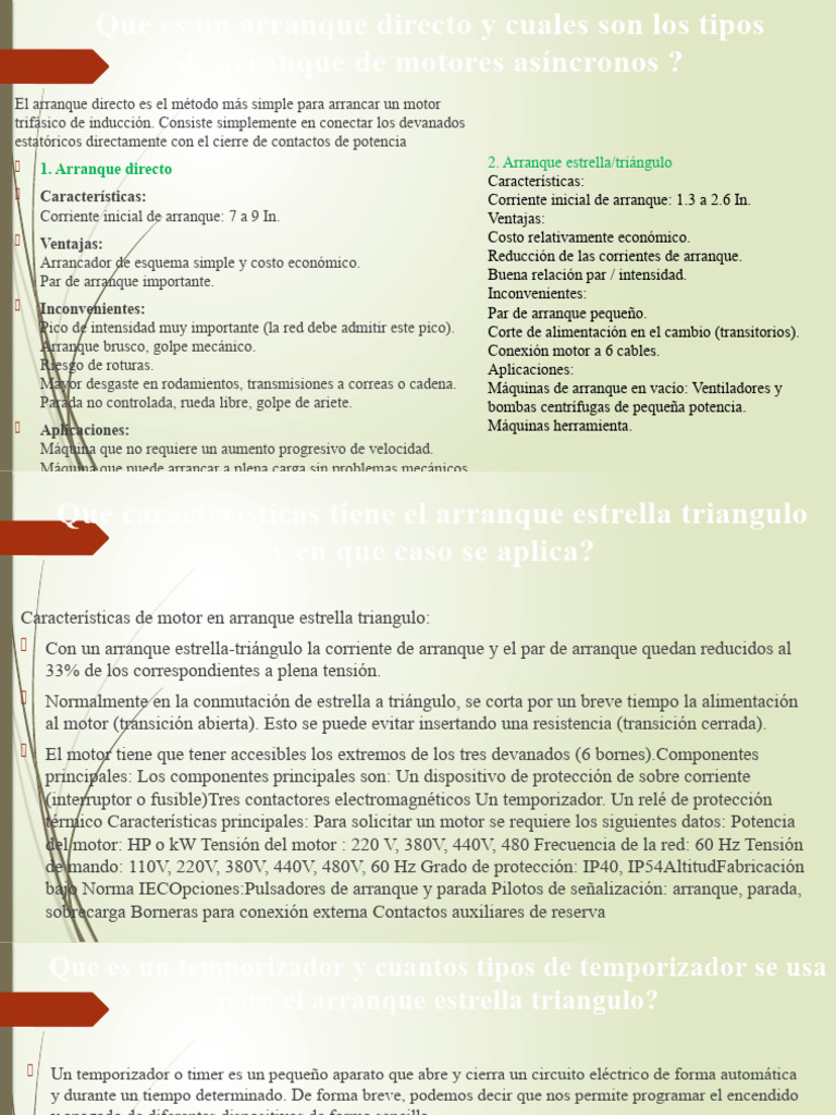 Que es un arranque directo y cuales son | PDF | Corriente eléctrica ...
