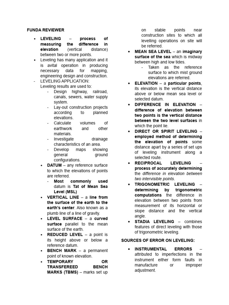 FUNDA REVIEW | PDF | Metrology | Earth Sciences