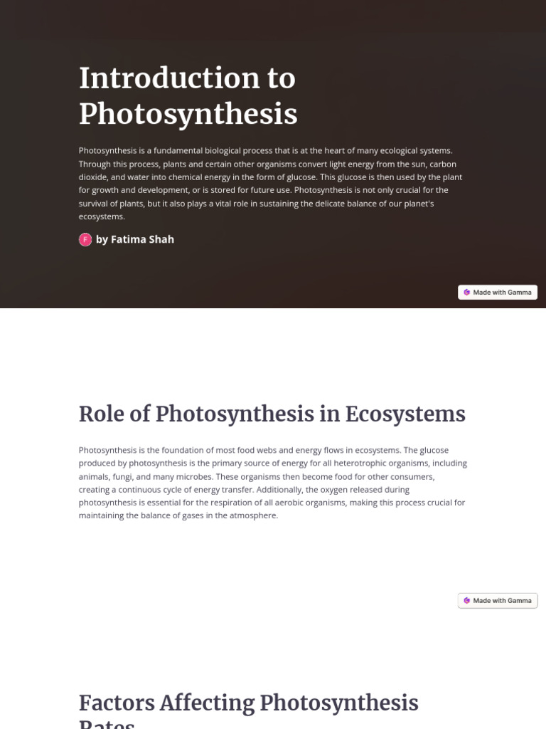 Introduction-to-Photosynthesis | PDF | Ecosystem | Carbon Cycle