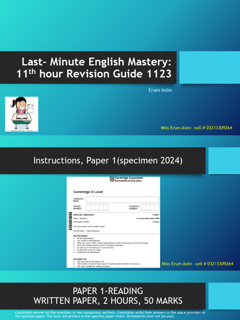 Last - Minute English Mastery PDF | PDF | Reading Comprehension | Essays