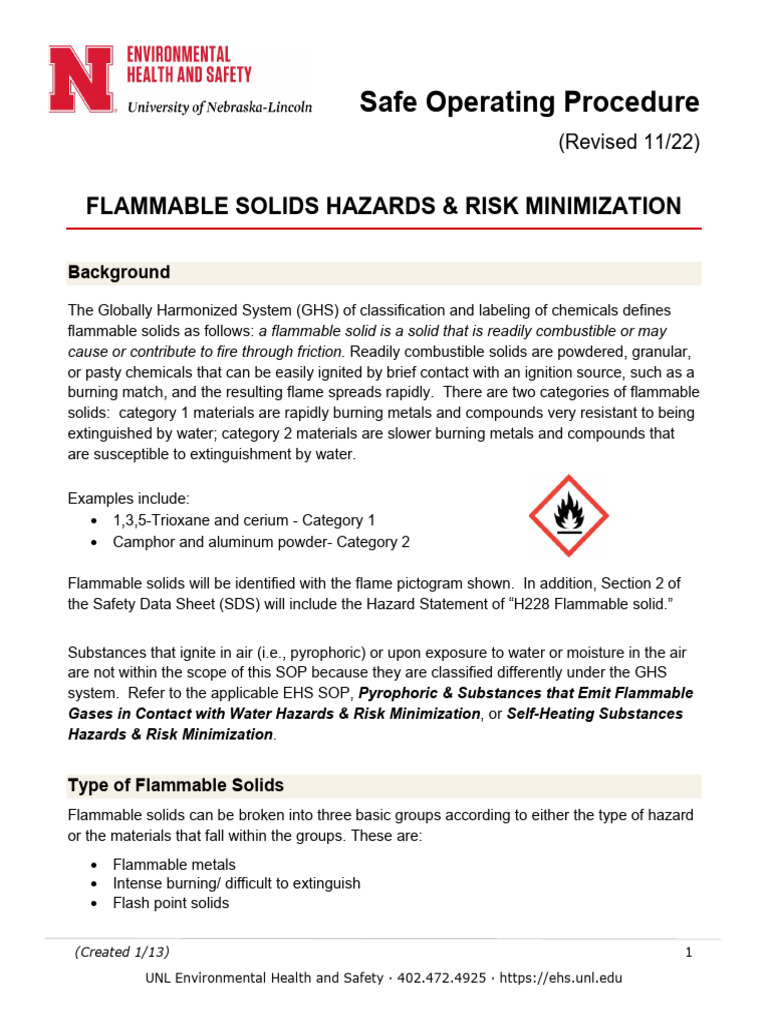 S-Flammable Solids Haz Risk Min | PDF | Materials | Secondary Sector Of ...