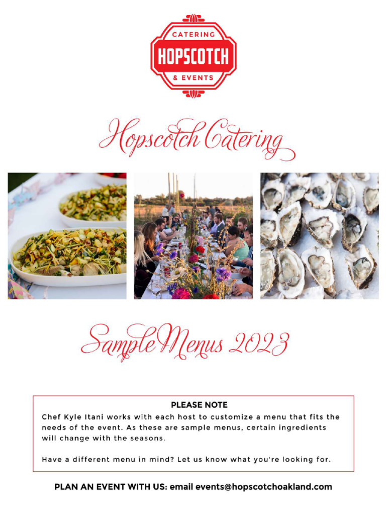 Hopscotch+Catering Sample+Menus 2023+ (1) Compressed | PDF